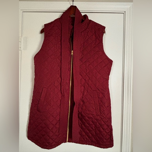 Marc New York | Jackets & Coats | Dark Red Vest With Gold Zipper And ...